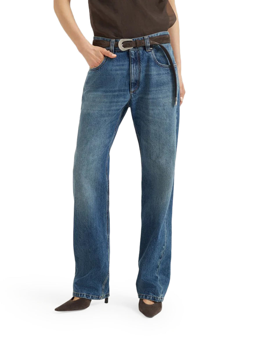 COLUMN PANTS IN AUTHENTIC DENIM WITH MONILE – Suit Negozi Row