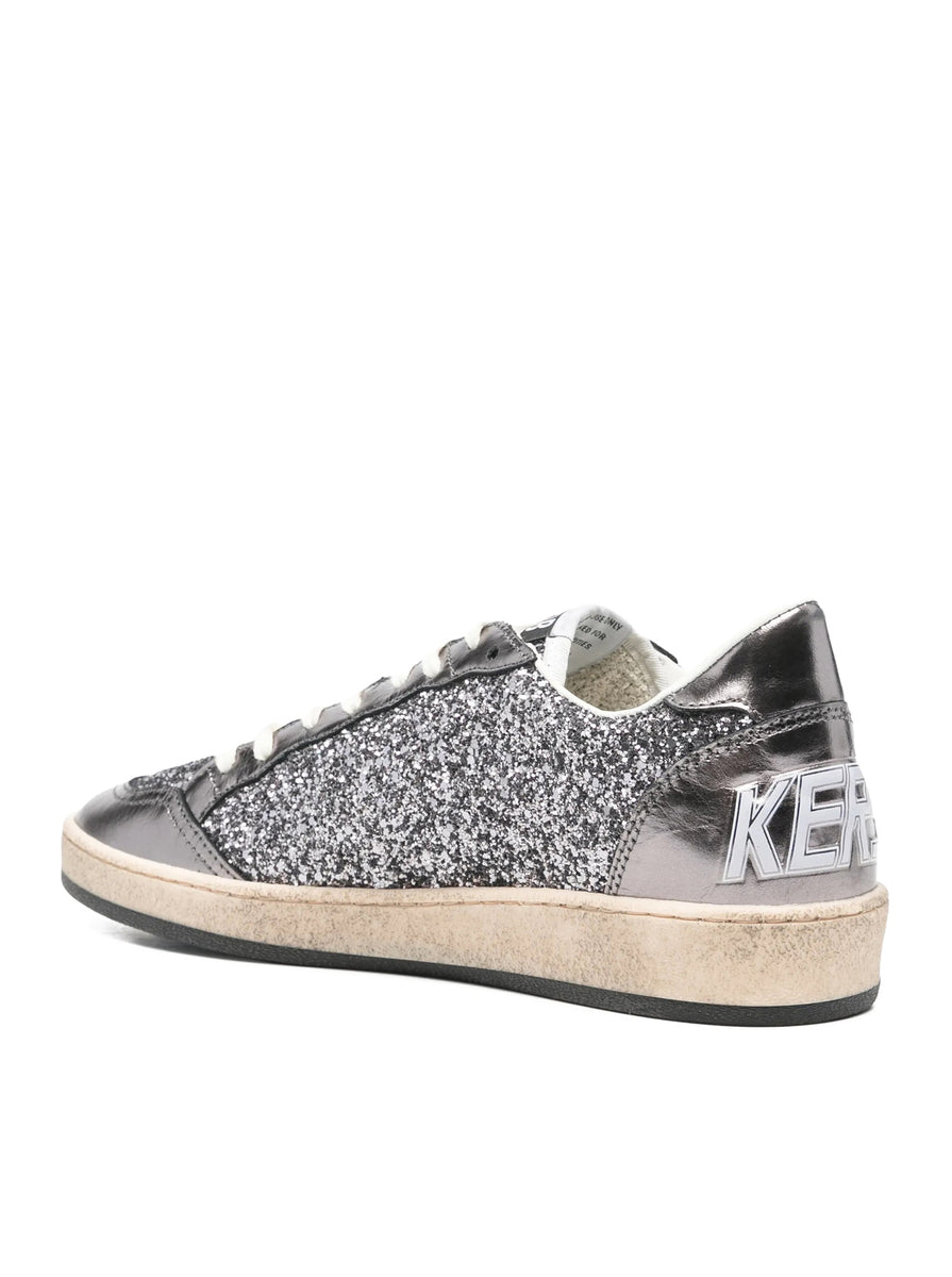 BALLSTAR SNEAKERS IN LAMINATED LEATHER AND GLITTER – Suit Negozi Row
