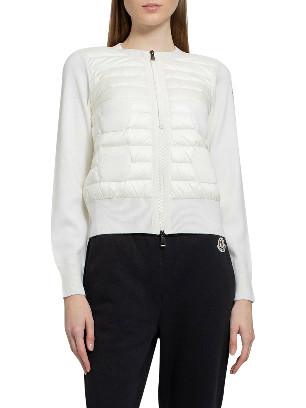 公式価格の対象 MONCLER CARDIGAN TRICOT Light Pink Padded Wool Cardigan Sweaters & Cardigans for Women ...